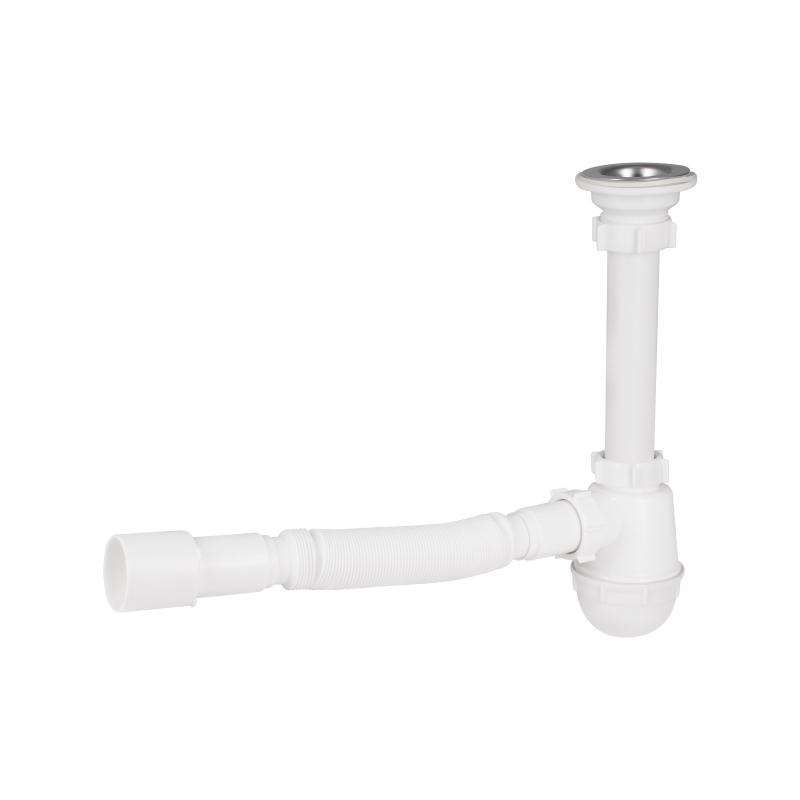 Сифон для умивальника LU06 випуск 65 мм з гайкою 32 мм, колбовий (вихід ...